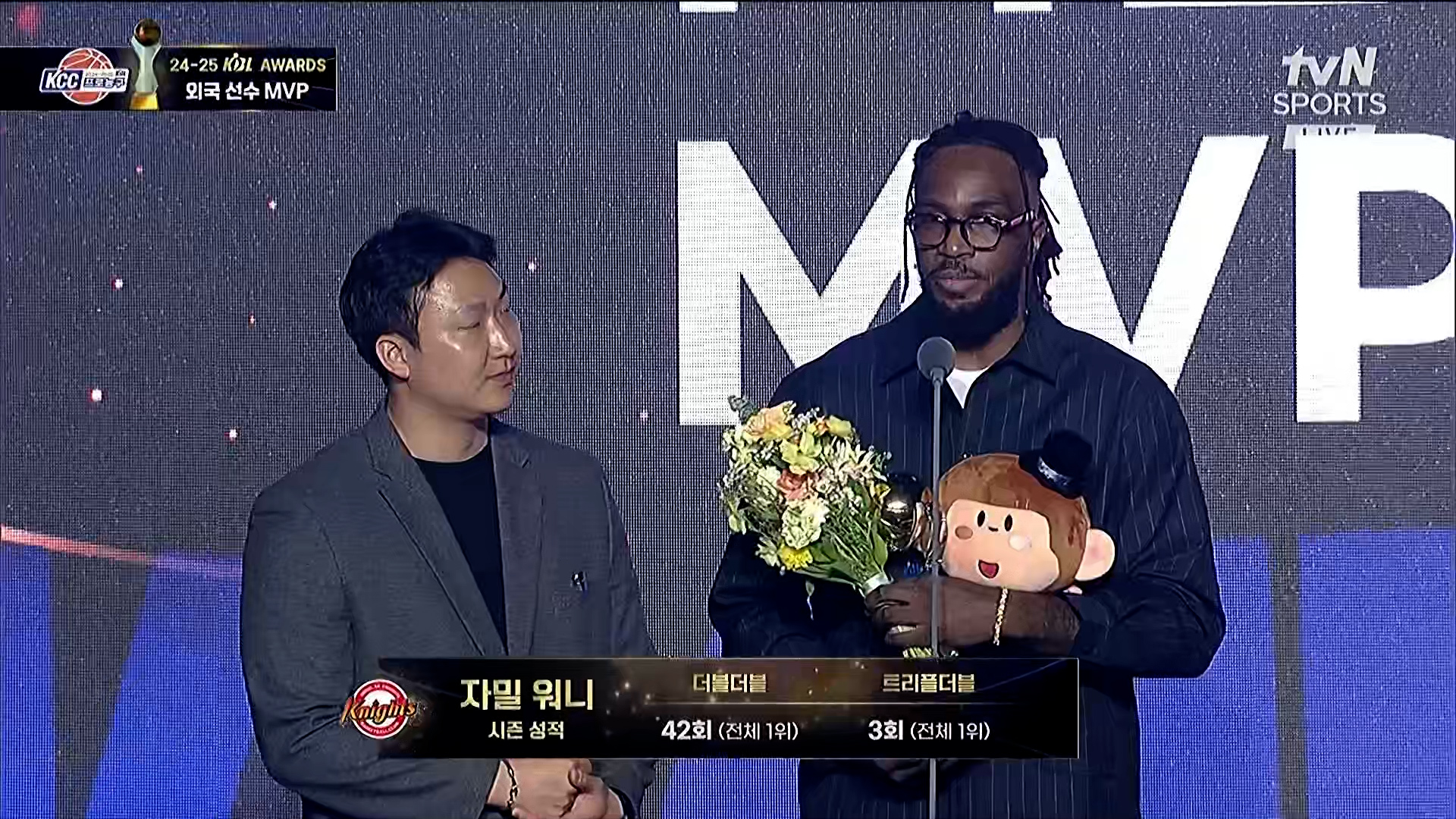 [24-25 KCC 프로농구 시상식] 외국선수 MVP - 서울 SK 자밀 워니 | TVING