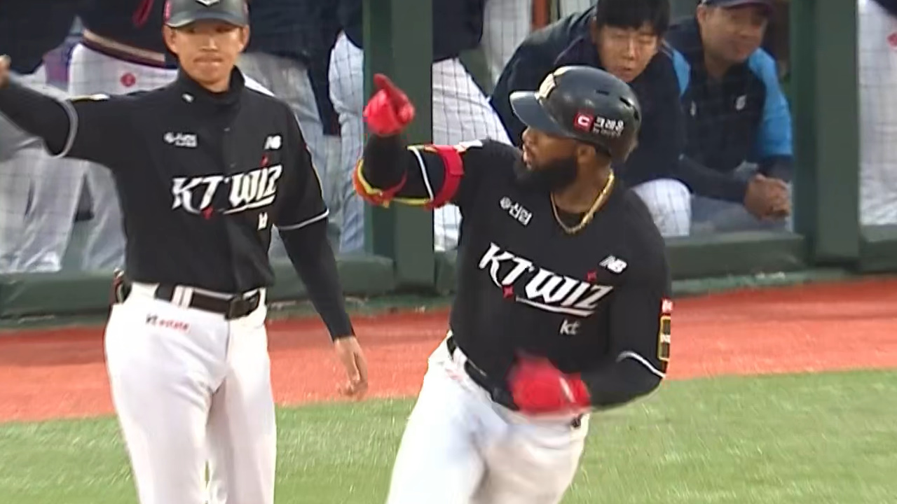 [KT] 2024/4/21 (DH2) 반격을 시작하는 로하스의 솔로포 | TVING