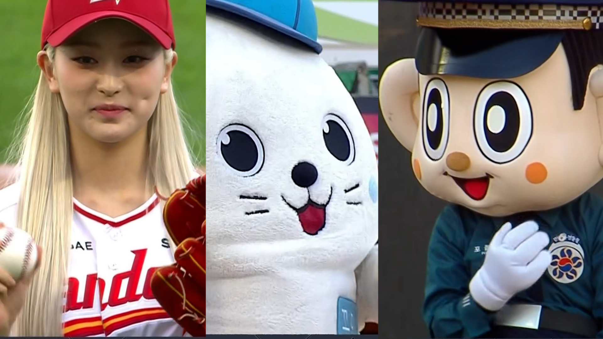 [SSG] 2024/5/28 시구&시타&시포- 위나 원이 & 인천시 마스코트 꼬미 & 경찰청 마스코트 포돌이 | TVING