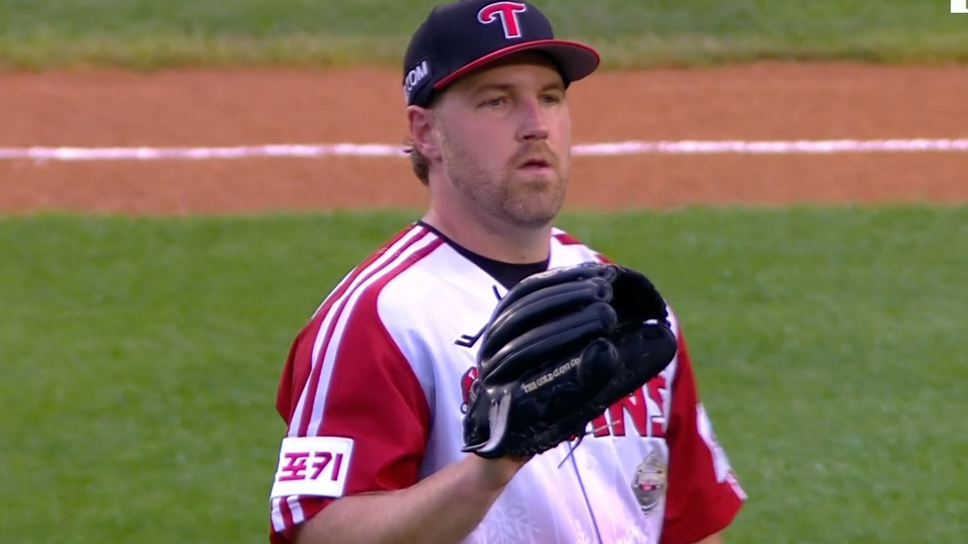 [LG] 2024/7/17 '150km 패스트볼' 첫 타자 삼구삼진 처리하는 엔스 | TVING