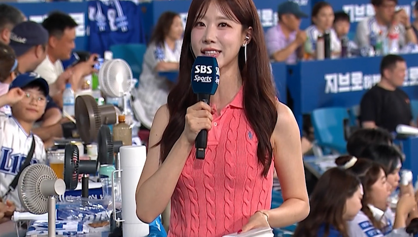 [삼성] 2024/8/8 진달래 아나운서의 경기 중간 현장 리포팅 | TVING