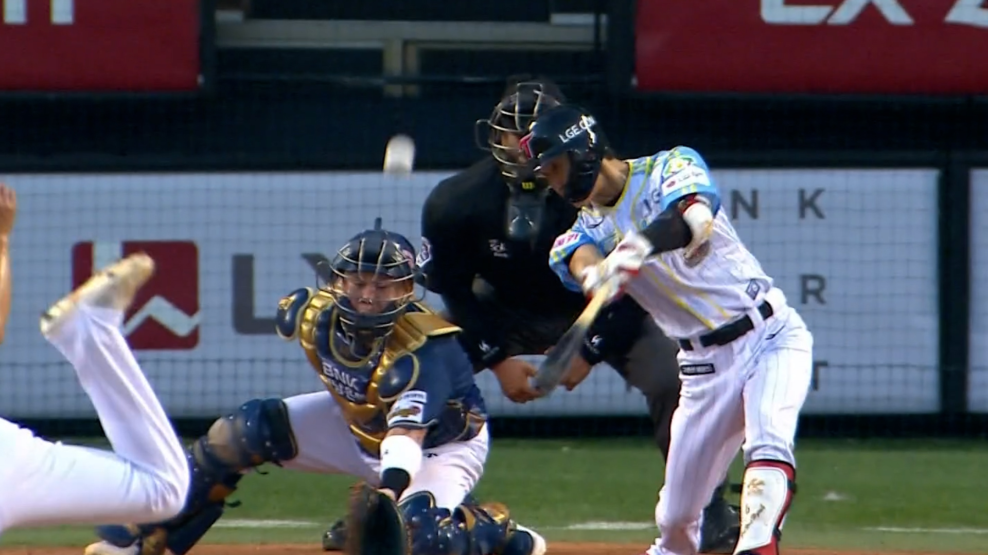 [LG] 2024/8/10 낮은 공을 잘 컨택한 구본혁의 적시타! | TVING