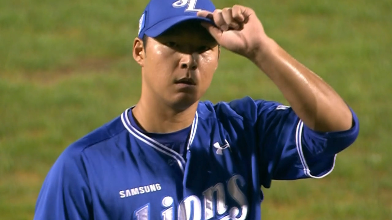 [삼성] 2024/9/11 1사 1루 상황에 올라와 실점 없이 이닝을 마무리하는 이재익 | TVING