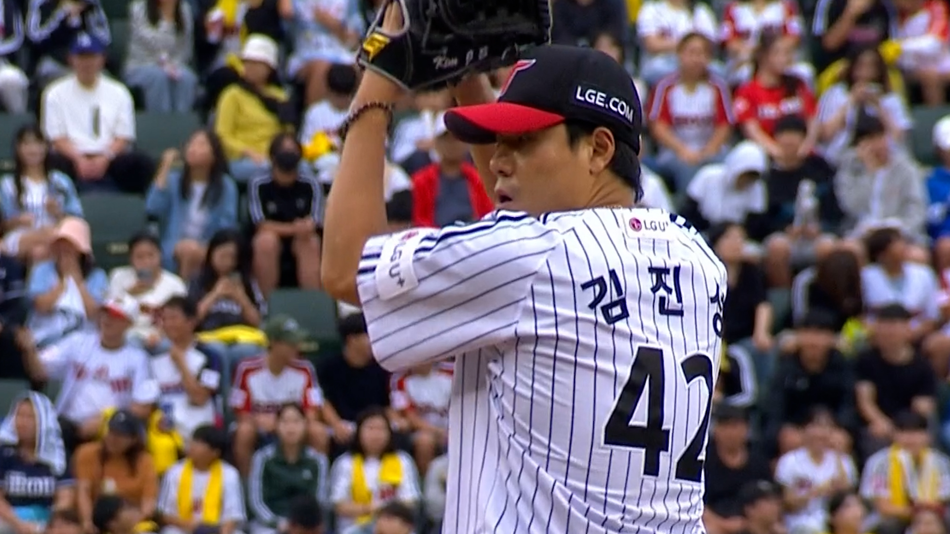 [LG] 2024/9/21 (DH1) '총력전으로 간다' 뜬공 3개로 삼자범퇴 이닝 만드는 김진성 | TVING